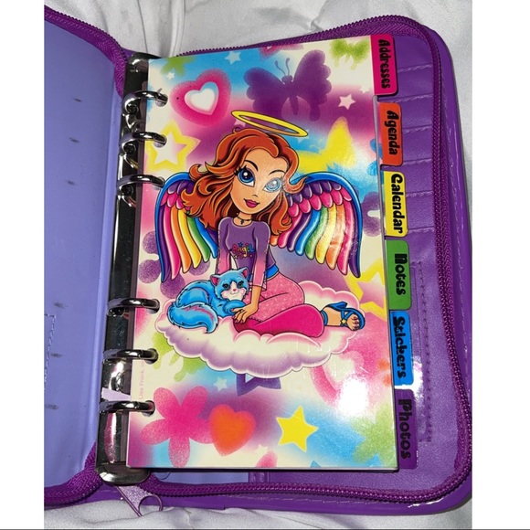 Lisa Frank | Other | Vintage Lisa Frank Angel Girl Cat Zippered Binder ...